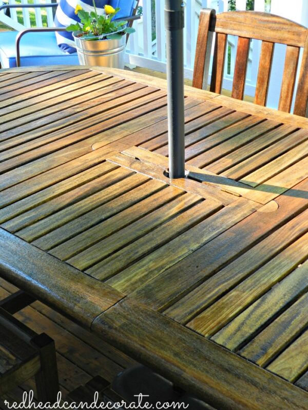 Teak Table Makeover - Redhead Can Decorate
