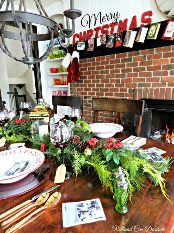 Fireside Christmas Tablescape - Redhead Can Decorate