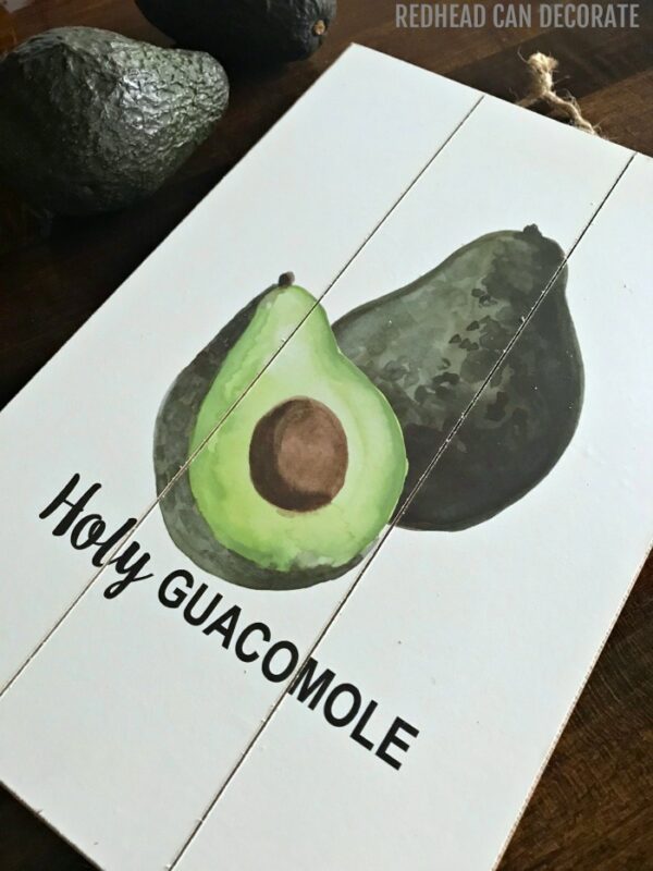 Holy Guacamole Wood Sign Giveaway & Avocado Recipes - Redhead Can Decorate