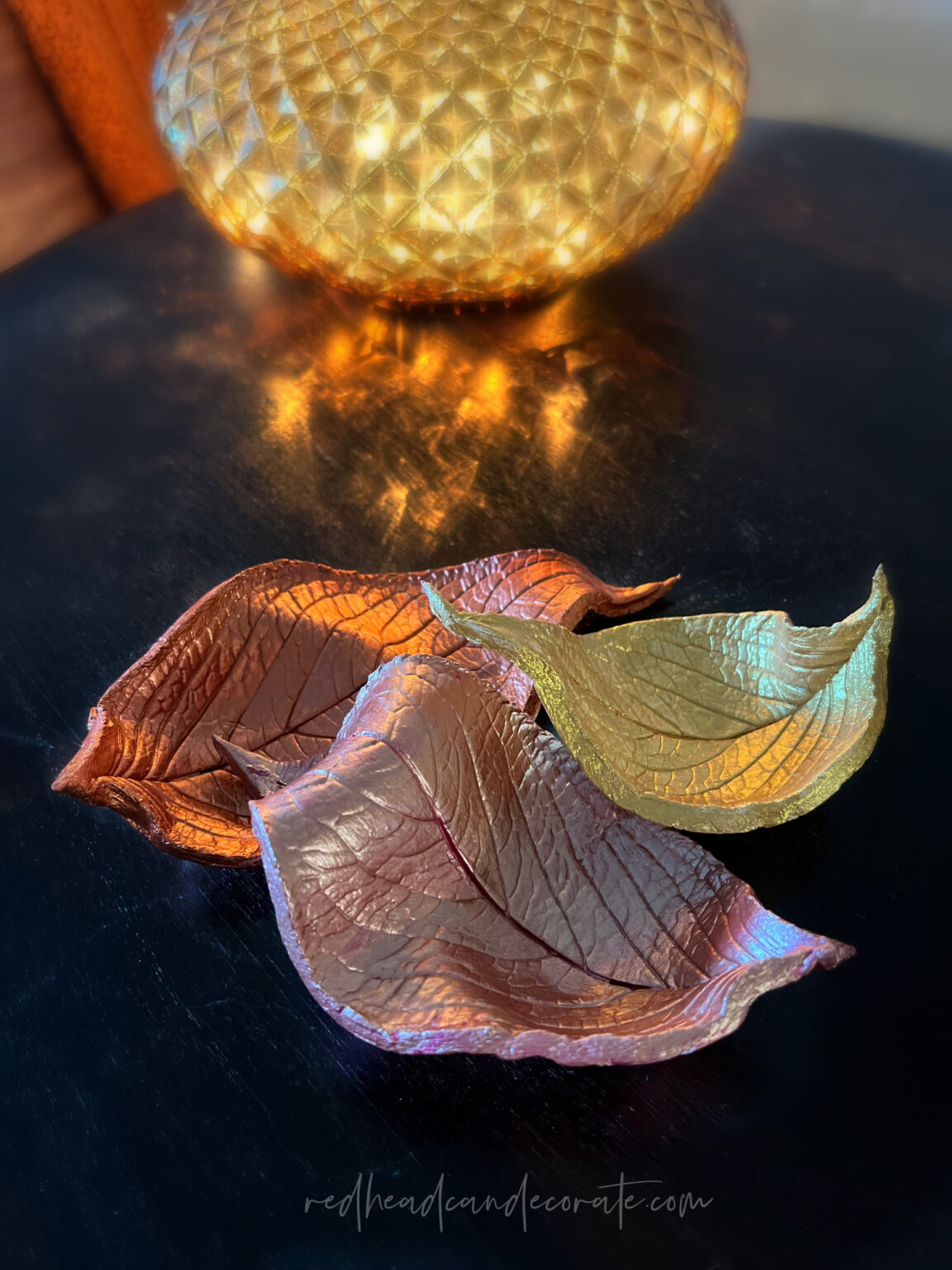 How to Create Fall Hydrangea Trinket Leaf Bowls - Redhead Can Decorate