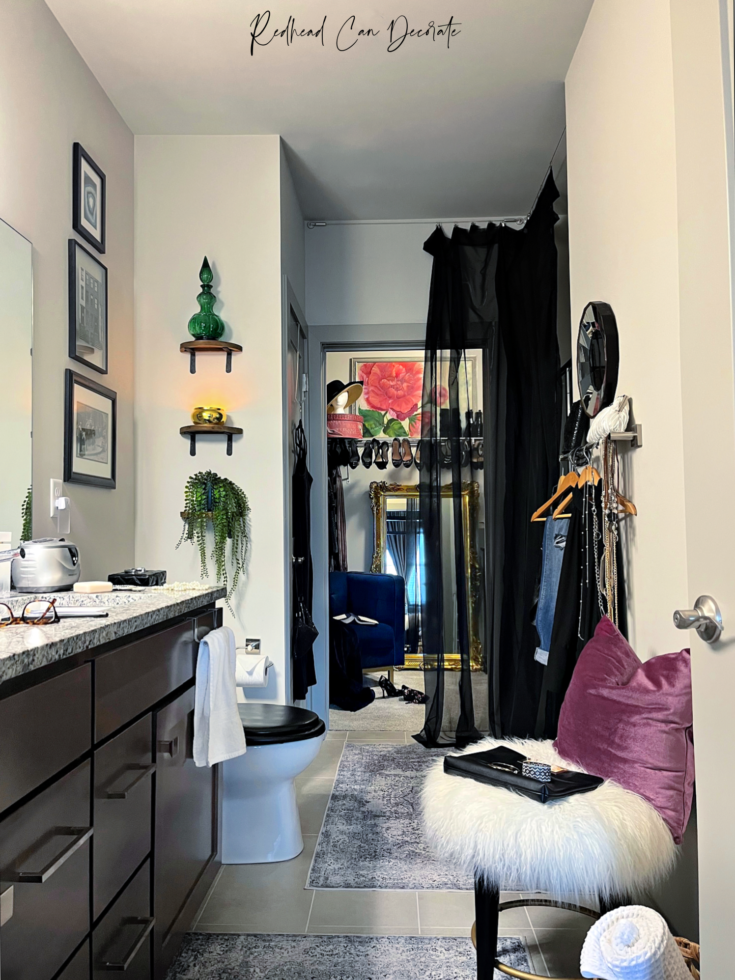 How I Created My Chic Private Bathroom with Dressing Room - Redhead Can ...