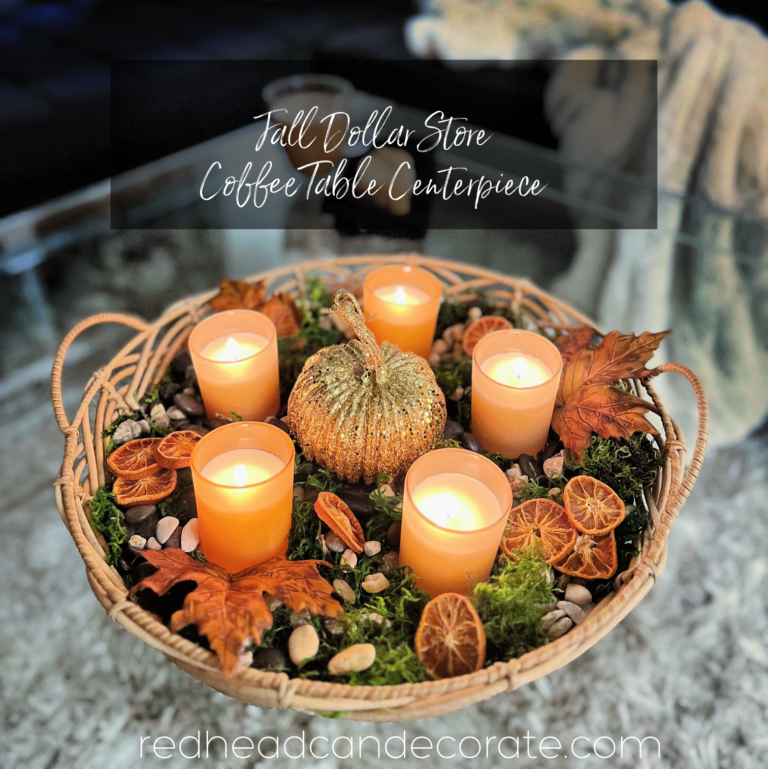 How to Make a Thrifty Dollar Store Fall Centerpiece for Your Coffee ...