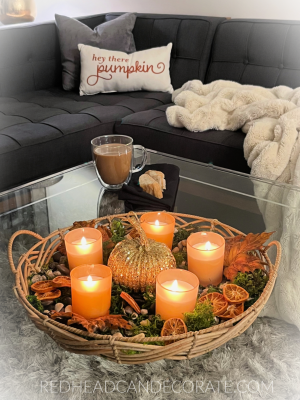 How to Make a Thrifty Dollar Store Fall Centerpiece for Your Coffee ...