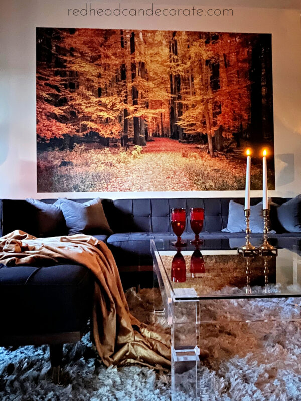 How to Hang a Beautiful Fall Forest Mural - Redhead Can Decorate