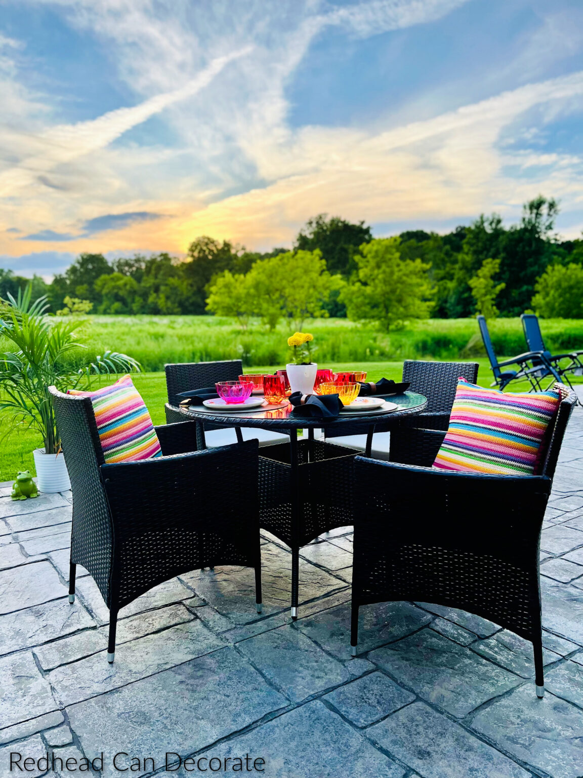 Summer Sunset Tablescape and Update on Big Move - Redhead Can Decorate
