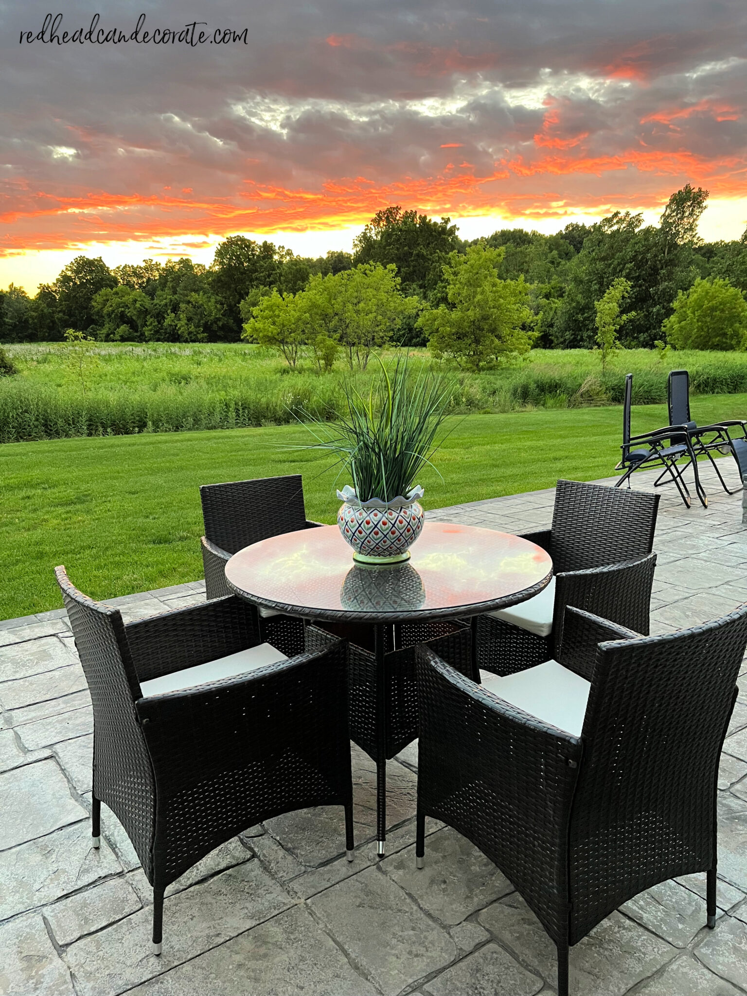 Summer Sunset Tablescape and Update on Big Move - Redhead Can Decorate